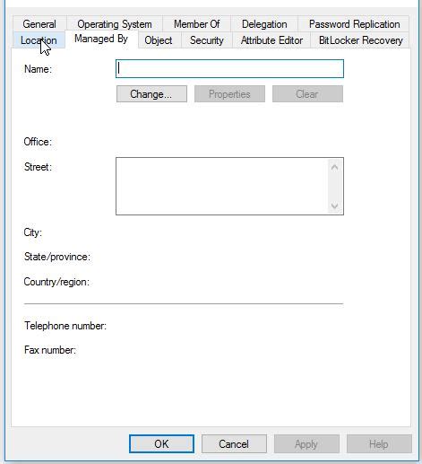 Should I Be Able To Edit Pc Attributes On The Managed By Tab In Ad