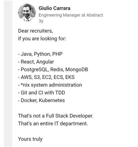 Minaya Aliyeva On Linkedin They Recruit Backend Frontend Server Man At The Same Time