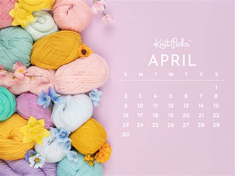 Free Downloadable April Calendar The Knit Picks Staff Knitting Blog