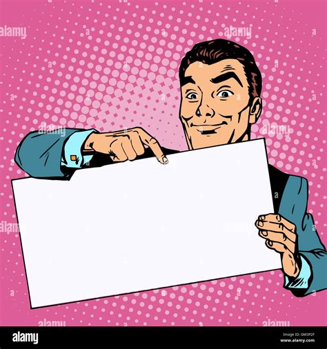 Advertising Man With Banner Place For Text Stock Vector Image Art Alamy