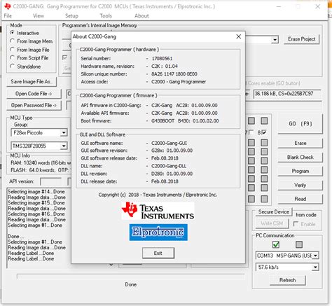 C2000 Gang C2000 Gang Error66 Csm Unlock Error For Tms320f28054m