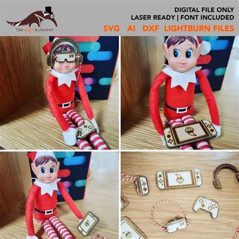 Christmas Elf Tech Gamer Bundle 7 Props Christmas Decoration Ornament