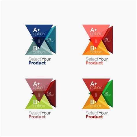 Premium Vector Set Of Triangle Geometric Business Infographic Templates