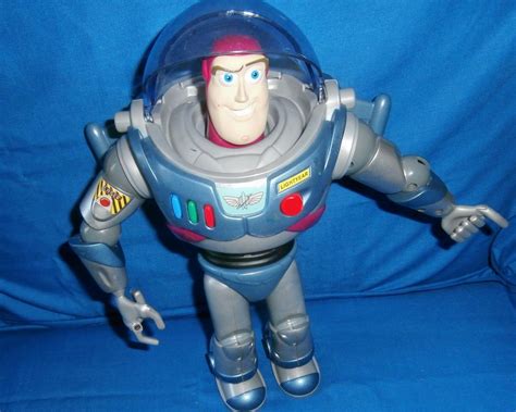 Toy Story Talking Buzz Lightyear Blue Grey Suit Purple Stripes