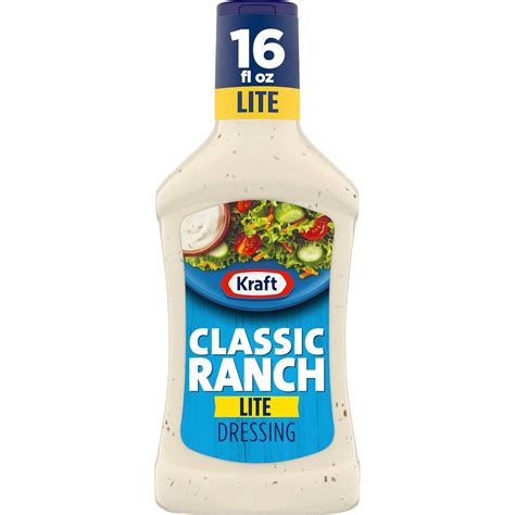 Kraft Classic Ranch Lite Salad Dressing 16 Fl Oz Bottle