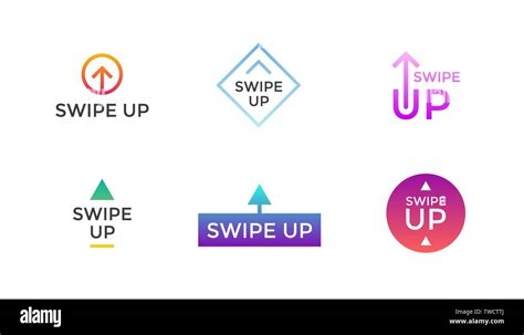 swipe up button icon set application and social network scroll arrow