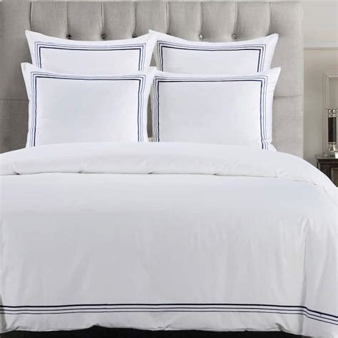 Hiend Accents 100 Cotton Hotel Luxury Embroidered Border Duvet Cover