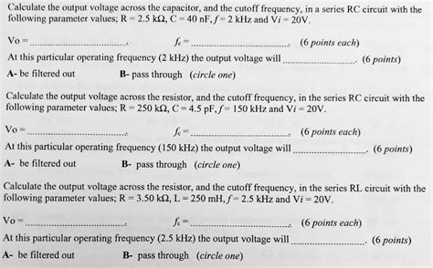 Solved Calculate The Output Voltage Across The Capacitor Chegg Com