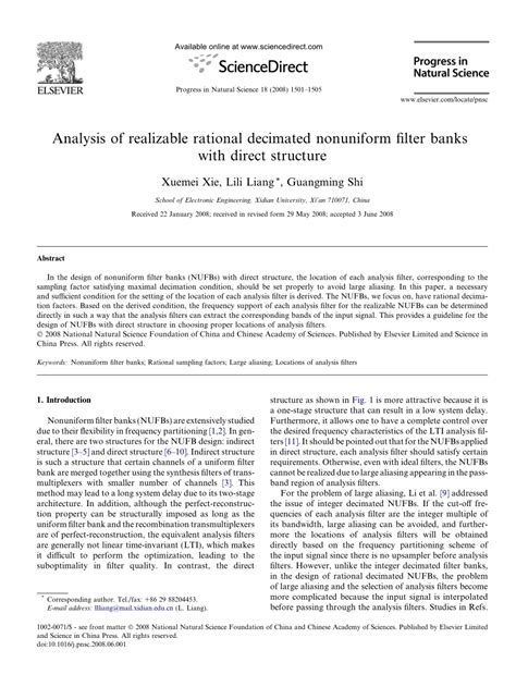 Pdf Analysis Of Realizable Rational Decimated Nonuniform Filter Banks With Direct Structure