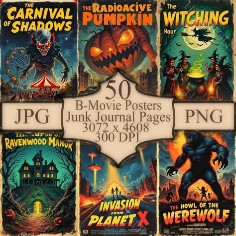 Retro B Movie Horror Sci Fi Posters 50 Vintage Cult Film Designs