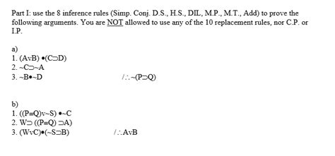 solved part i use the 8 inference rules simp conj d s