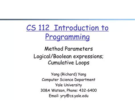 Ppt Cs 112 Introduction To Programming Powerpoint Presentation Free Download Id3757034