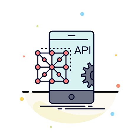 Api Application Coding Development Mobile Flat Color Icon Vector