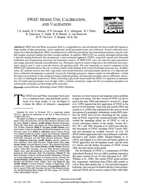 Swat Model Use Calibration And Validation Pdf Sensitivity Analysis