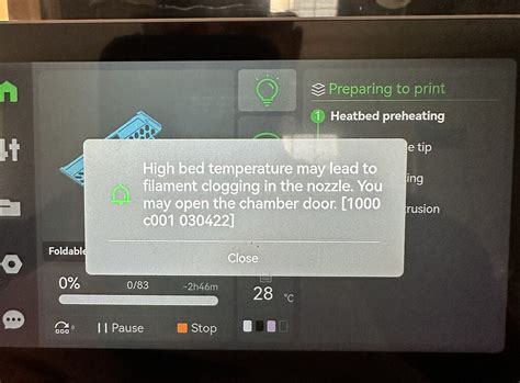 Error High Bed Temperature May Lead To 1000c001030422 Bambu Lab X1 Carbon Bambu Lab