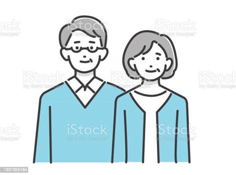 시니어 커플 벡터 일러스트 소재심플노인가족 60 69세에 대한 스톡 벡터 아트 및 기타 이미지 60 69세 70 79세