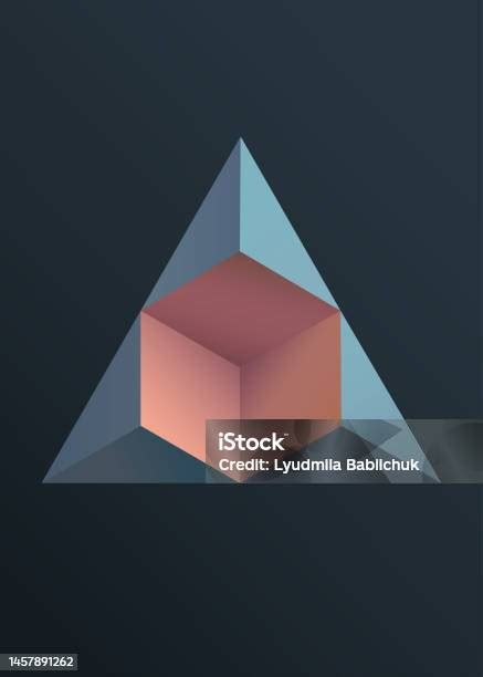 3 차원 복잡한 모양 추상 포스터 디자인 서식 파일 기하학적 모양 벡터 일러스트 레이 션 Eps 10 프리즘에 대한 스톡 벡터