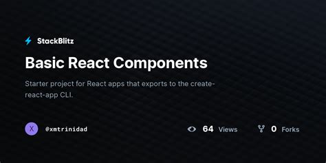 Basic React Components Stackblitz