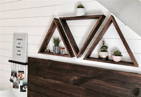 SET OF Three Floating Triangle Shelf Floating Triangle Etsy