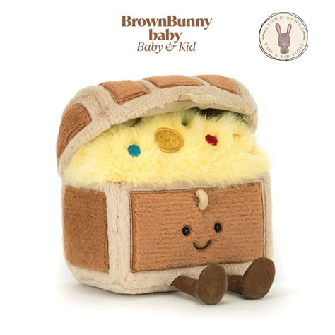 Jellycat เจลลแคท Amuseables Treasure Chest Size 19 cm ตกตา ของแท 100 มอ1 นำเขาถกตอง