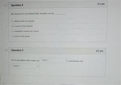 Solved For Recessive X Sex Linked Traits Females Can Be Chegg Com