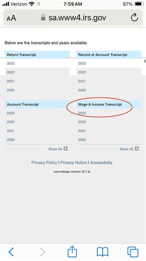 Wage And Income Transcript Rirs