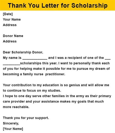 Scholarship Appreciation Letter Examples Letter Structure Basics