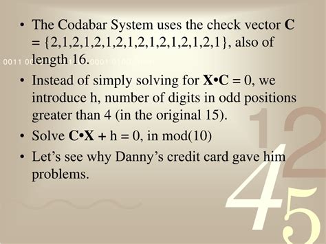 Ppt Modular Arithmetic The Codabar System And Applications