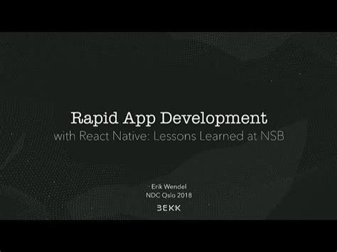 Ndc Conferences Talk Rapid App Development With React Native Lessons