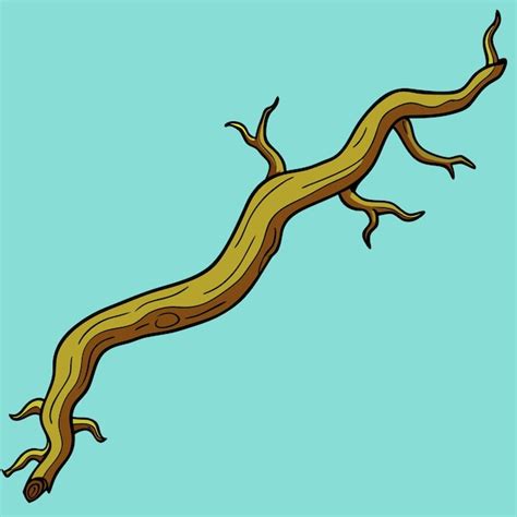 Premium Vector Long Twisted Limb From A Tree