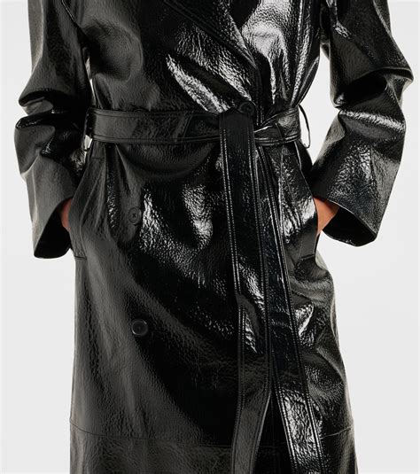 Tina Faux Leather Trench Coat In Black The Frankie Shop Mytheresa