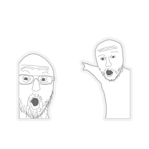 Two Soyjacks Pointing Meme Sticker Water Bottle Stickers Meme Laptop Stickers Meme Vinyl