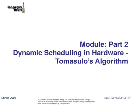 module part 2 dynamic scheduling in hardware tomasulo s algorithm