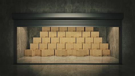 골 판지 상자에 가득한 오픈 각자 저장 단위입니다 3 차원 렌더링 개성 개념에 대한 스톡 사진 및 기타 이미지 개성 개념