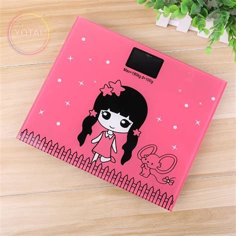 Yotai เครื่องชั่งน้ำหนักดิจิตอล ลายการ์ตูน หน้าจอ Lcd รองรับน้ำหนักได้ 180 Kg ขนาด 25x20 Cm