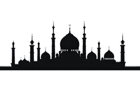 Siluet Bangunan Masjid Dengan Menara Dan Kubah Premium Ai Generated Image