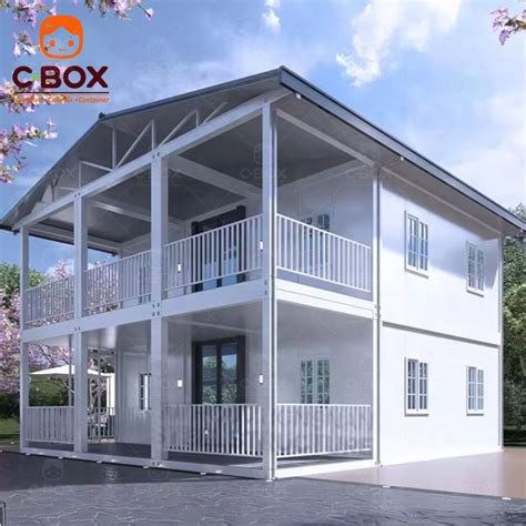 Cbox 2 Story Design Apartment Office Prefab Modular Container House With Pitch Roof Prefab