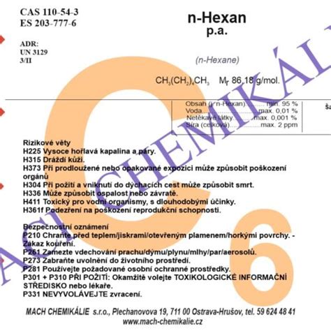 Hexan Pa 1000ml Mach Chemikálie