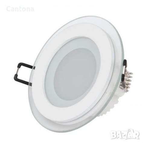 LED луничка за вграждане - кръг, 6W бяла светлина с LED драйвер в Лампи ...