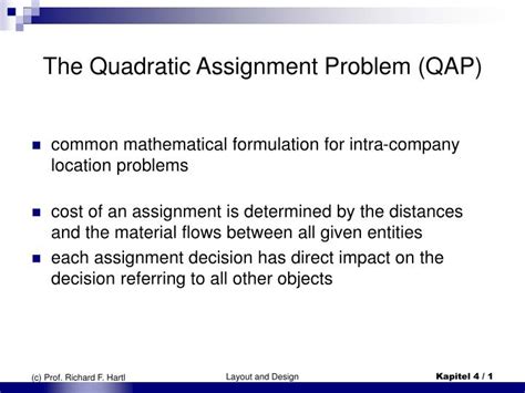 Ppt The Quadratic Assignment Problem Qap Powerpoint Presentation