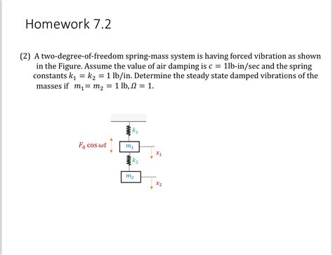 Solved Homework 7 2 2 ﻿a Two Degree Of Freedom Spring Mass