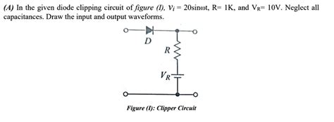 solved in the given diode clipping circuit of figure i vi 20sinÏ