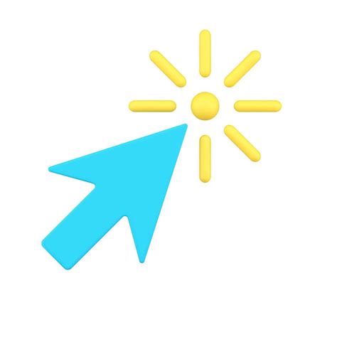 simple 3d icon arrow cursor pointing link illustration modern mouse