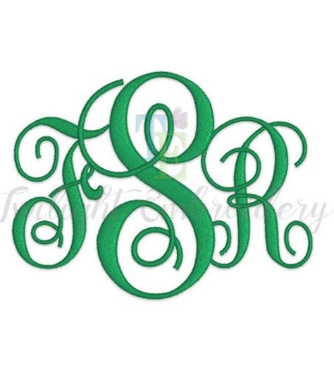 Machine Embroidery Monogram Fonts Wavy Monogram Font Machine