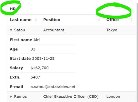 Responsive 303 And Complex Header — Datatables Forums