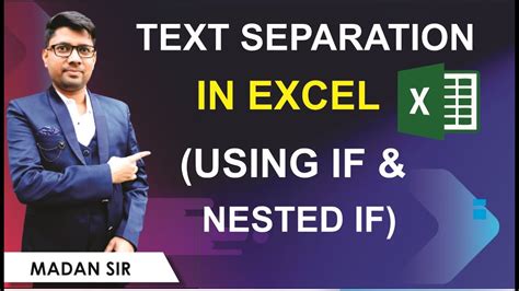 Ms Excel Text Separation Using If And Nested If In Excel Explained In