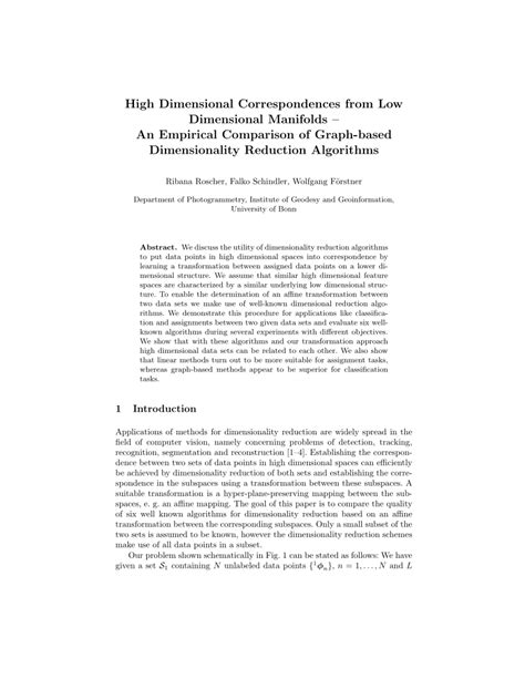 Pdf High Dimensional Correspondences From Low Dimensional Manifolds