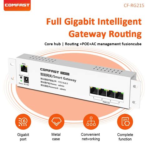 Comfast Gigabit Core Gateway 1wan4lanpoe Port 64 Users Load Balance