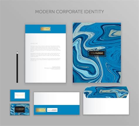 기업의 정체성 비즈니스 세트 현대 편지지 템플릿 디자인 비즈니스 문서 프리미엄 벡터