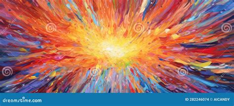 Burst Of Vivid Colors Radiating From A Central Point Creating An Abstract Explosion Of Joy And